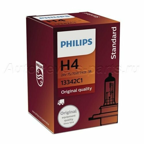 Лампа 24V H4 75/70W PHILIPS 1 шт. картон 13342C1 Philips 13342C1