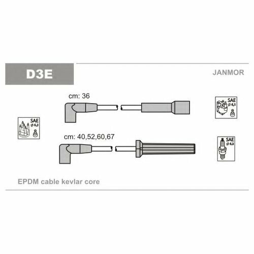 Комплект проводов зажигания Janmor d3e для Daewoo Nexia