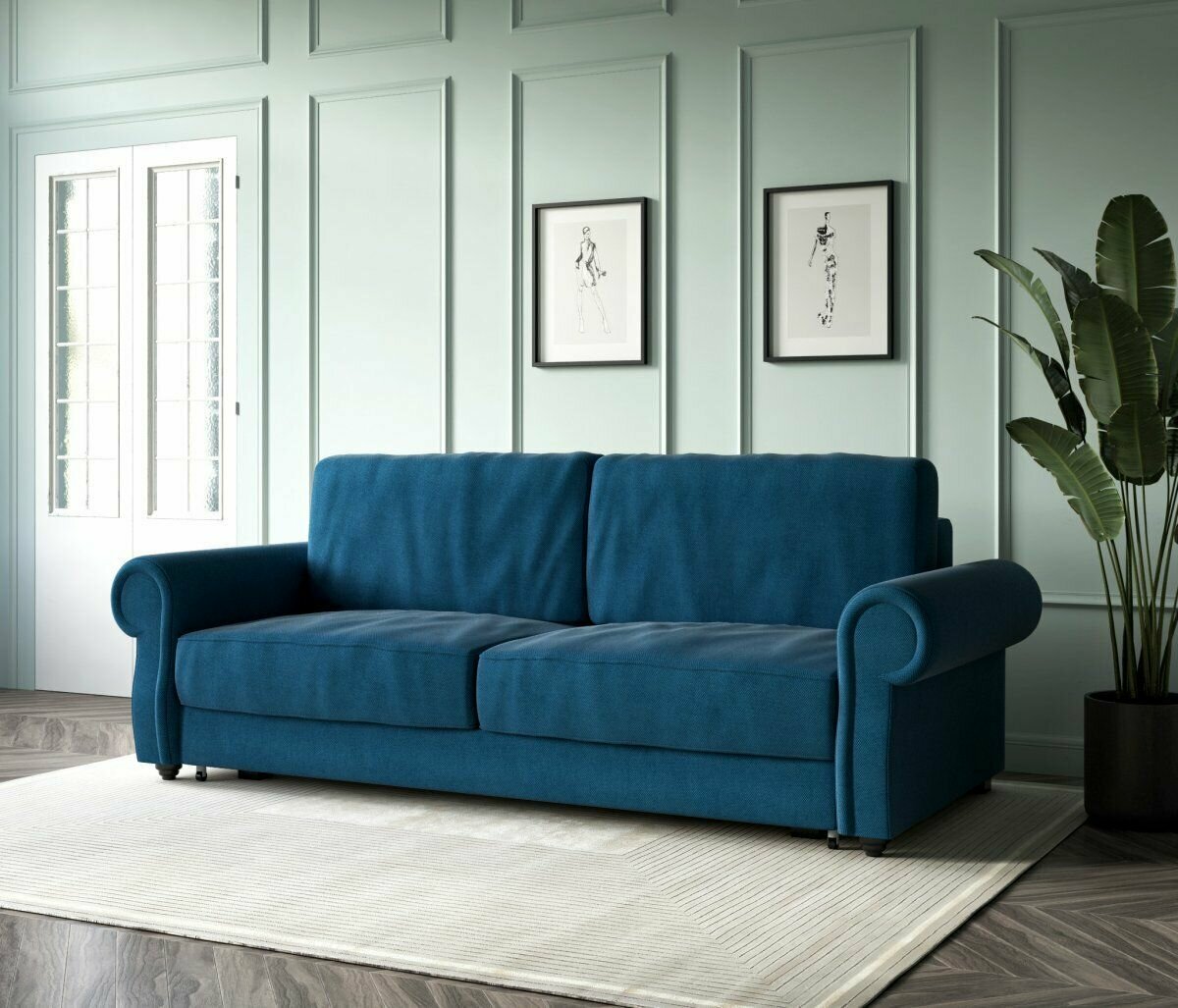 Диван прямой Релотти синий