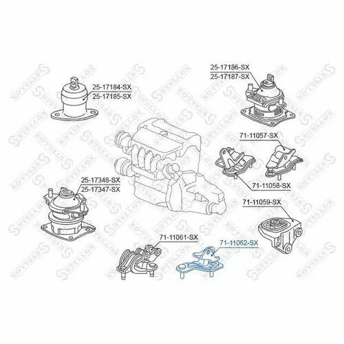 Опора КПП Stellox 7111062sx