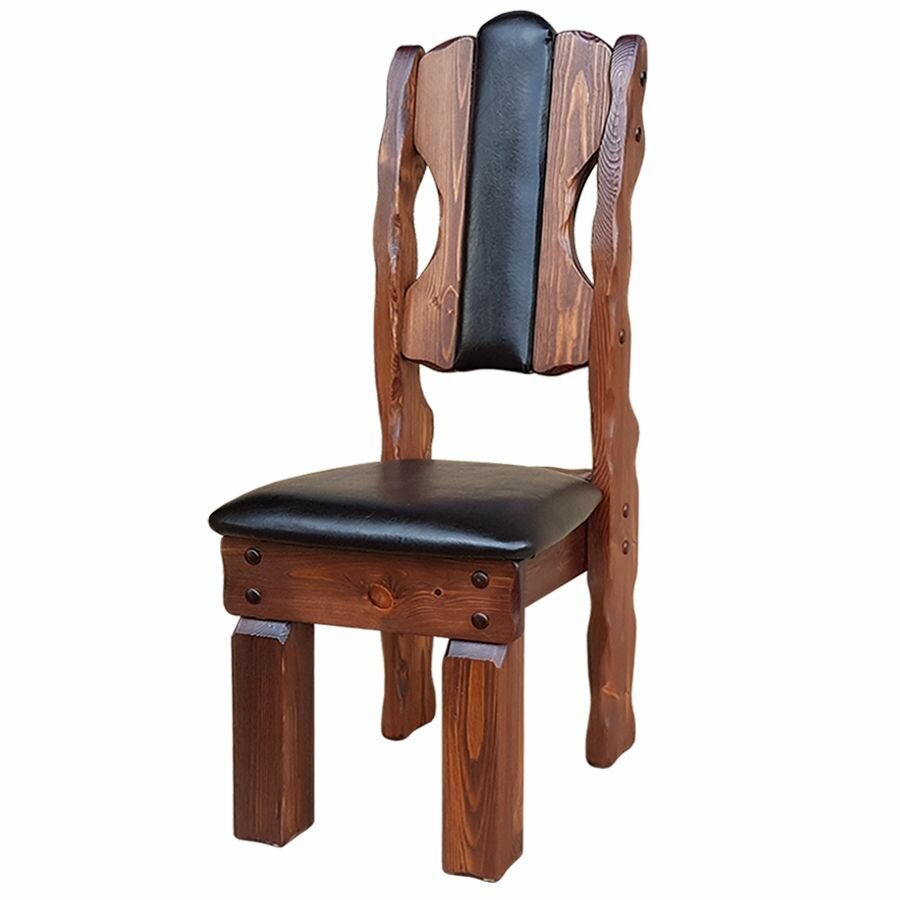 Стул кухонный "Лорд", под старину, массив дерева, мягкая спинка и сиденье, 10 кг