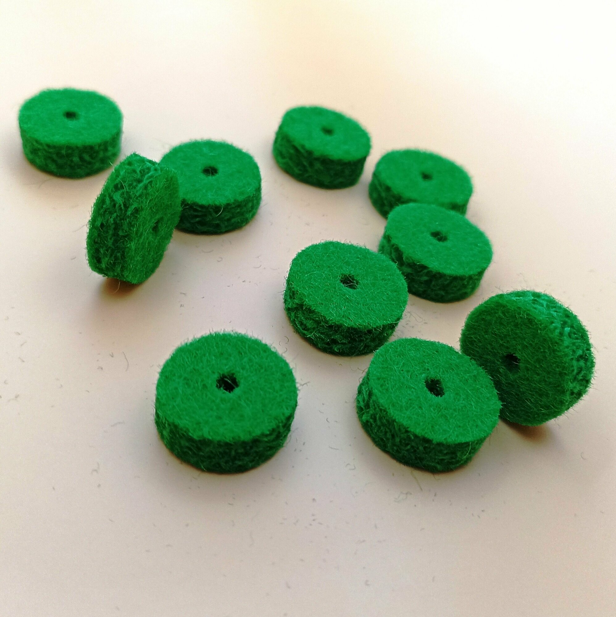 Друк шайба 10 шт клавиатуры пианино рояля фетр 20х5мм зелёный фильц