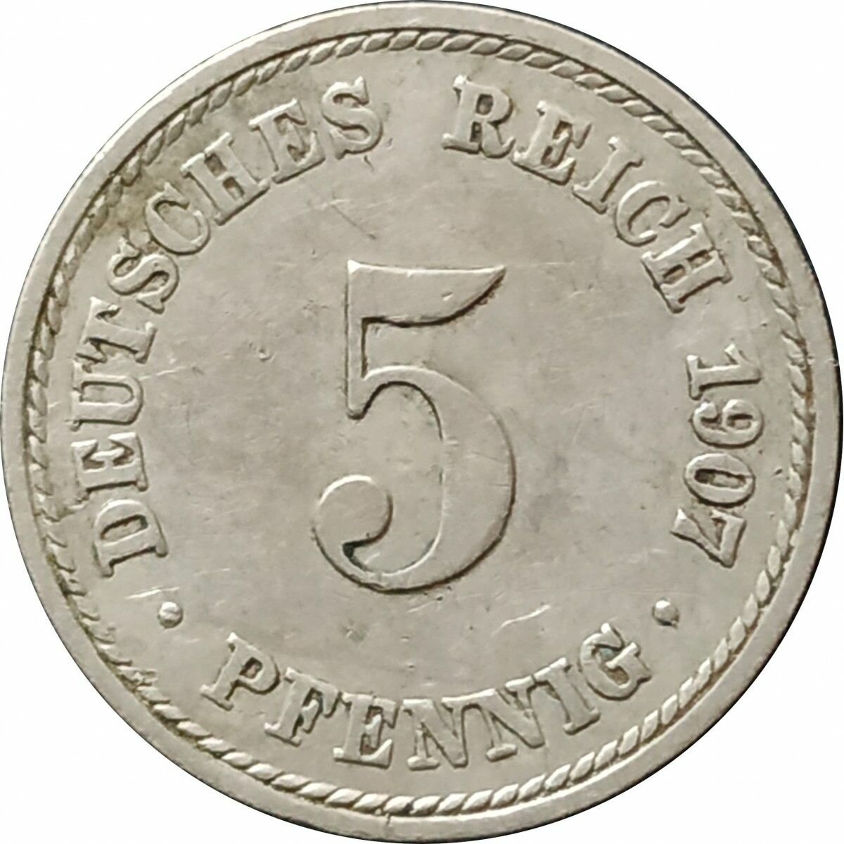 5 пфеннигов 1907 Германия A из оборота