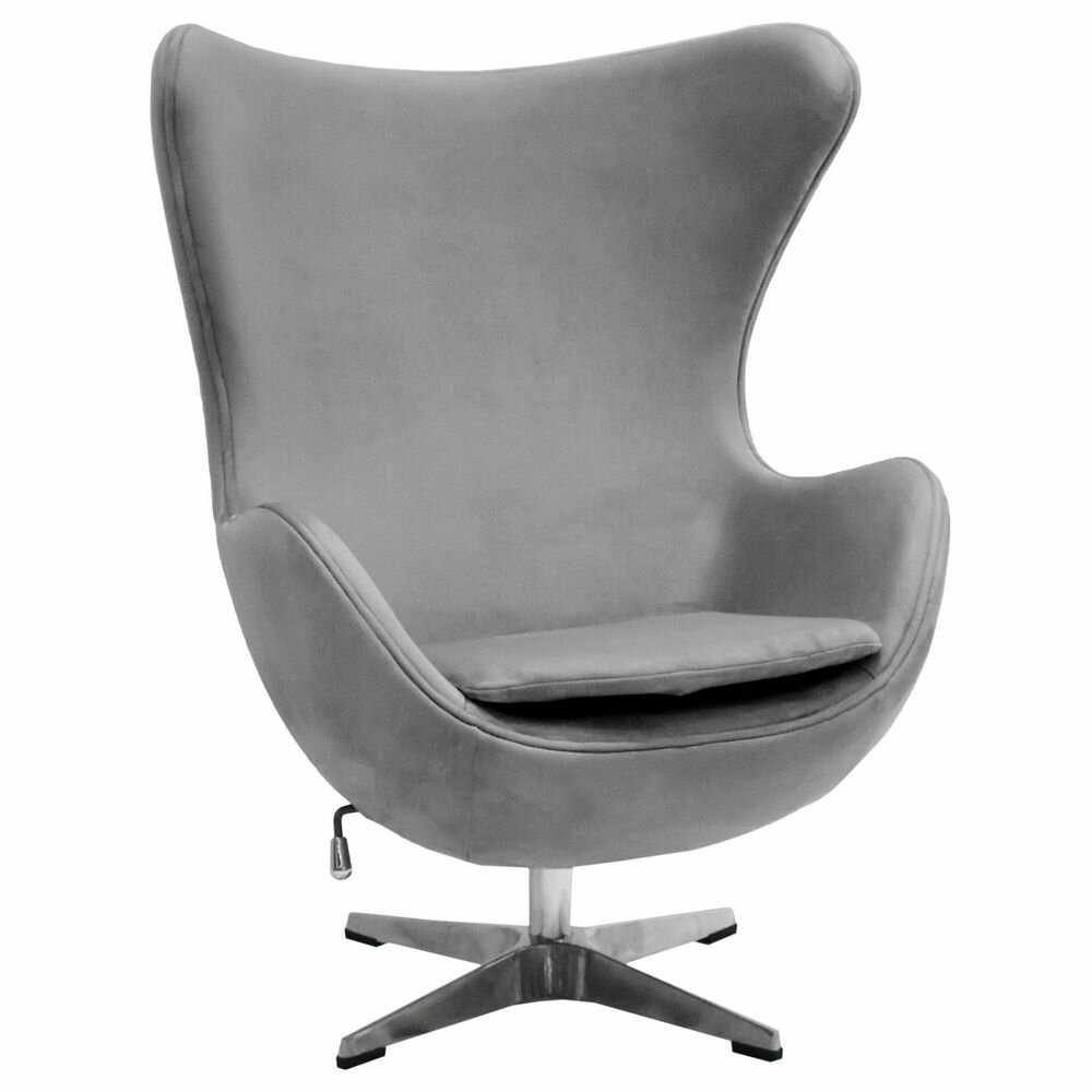 Кресло BRADEXHOME EGG CHAIR Серый (искусственная замша) Размеры: Высота 1100мм Глубина 765мм Ширина 850мм
