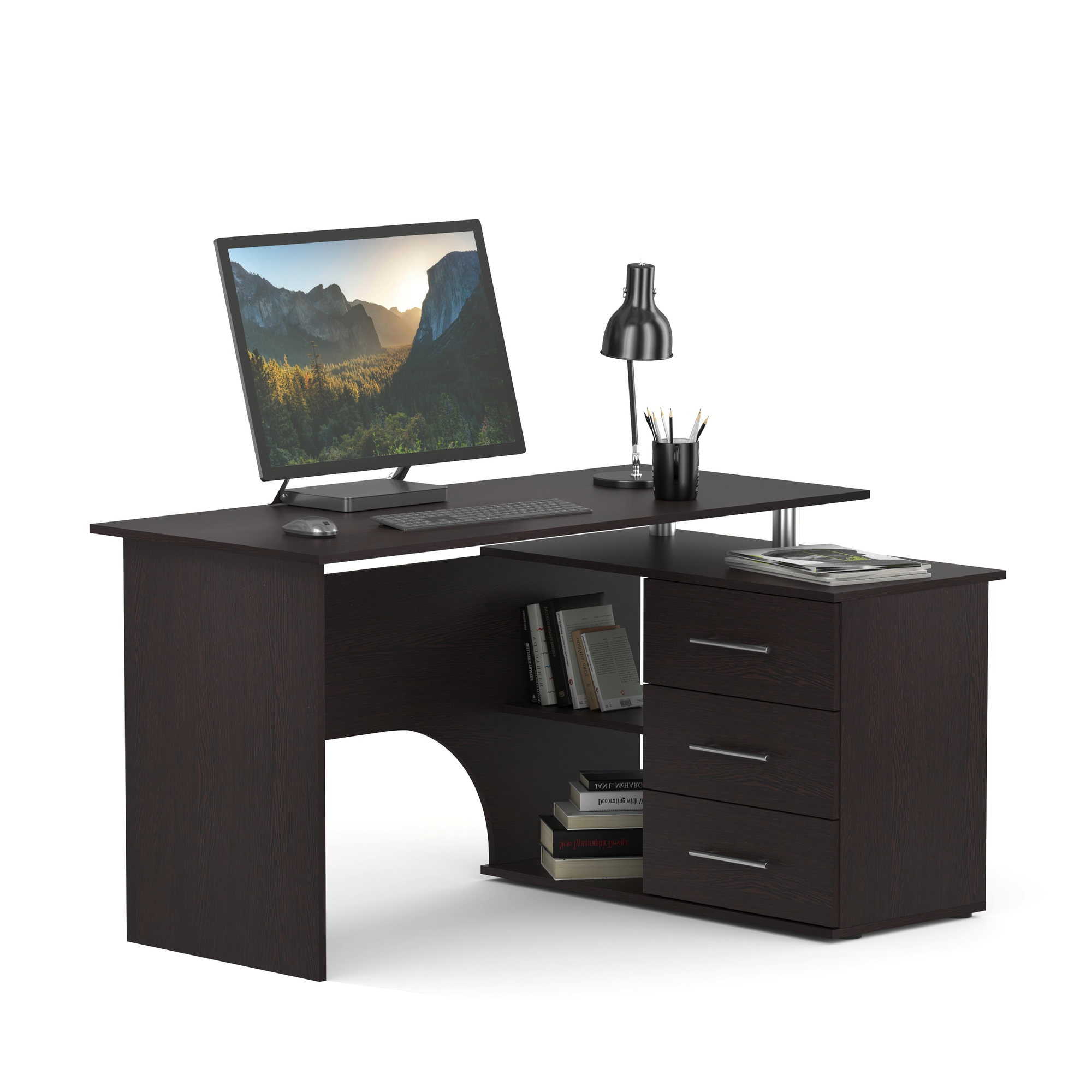 Компьютерный стол Сокол КСТ-09П Правый Венге Размеры: Высота 744мм Глубина 935мм Ширина 1350мм