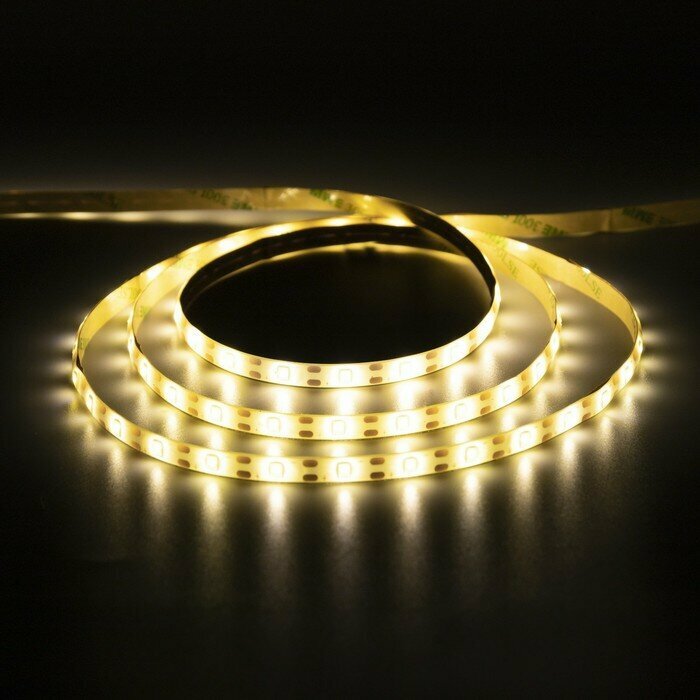Светодиодная лента Luazon Lighting с датчиком движения 2 м, IP65, SMD2835, 4хААА, 3000К, свечение теплое белое