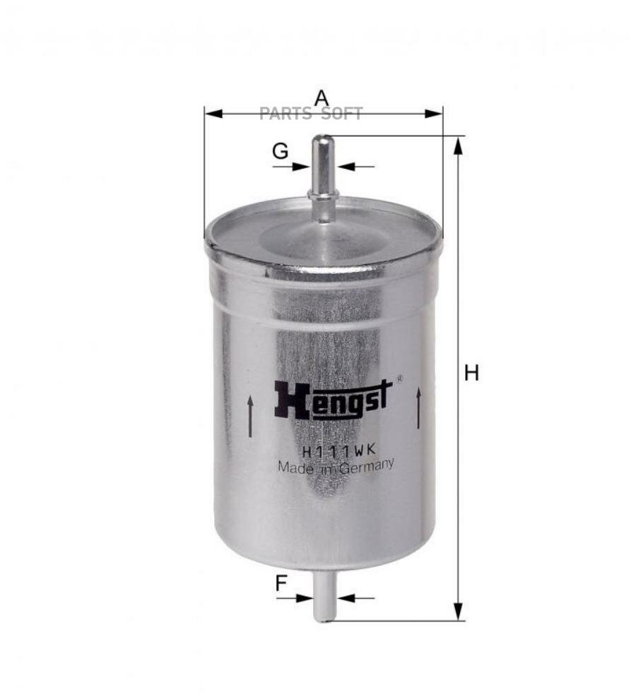 HENGST FILTER H111WK Фильтр топл. AUDI A3, A4, TT/VW GOLF IV, BORA/SKODA OCTAVIA 1.6-2.0L
