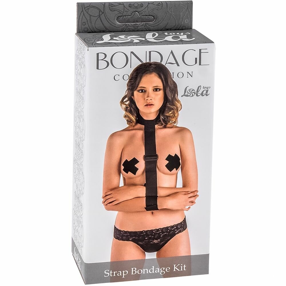Lola Games Bondage Collections Ошейник с длинной лентой и наручниками Strap Bondage Kit plus Size 1060-01lola