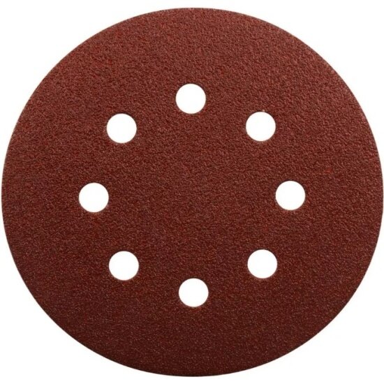 Диск шлифовальный 8 отв. коричневый Makita D125 мм, A100, 10 шт, липучка (D-54520)