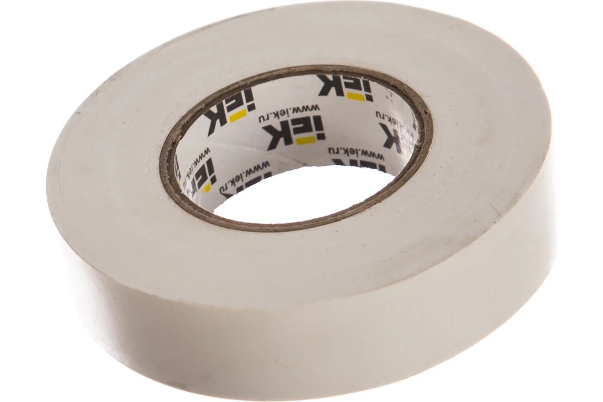 IEK ИЭК Изолента ПВХ 19 мм белая 20 м UIZ-20-10-K01 для электромонтажных работ код 9820854