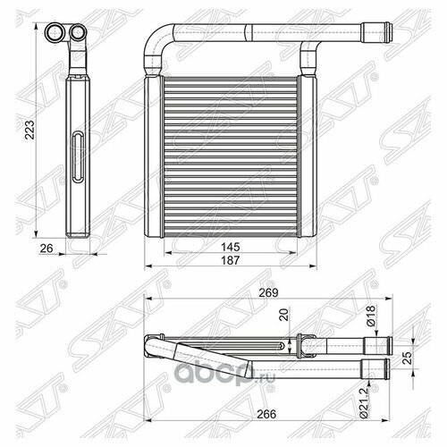 Радиатор отопителя Sat STLD013950
