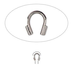 Концевики, 4.5х4мм (внутренний размер 0.55мм), Beadalon, защитные скобы, базовый материал - латунь, воронёная сталь, пара