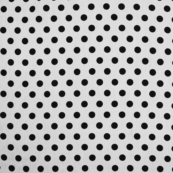 Ткань Ткани-100, вискоза 100 %, 90г/м², 1,4x2м, белая в черный горох