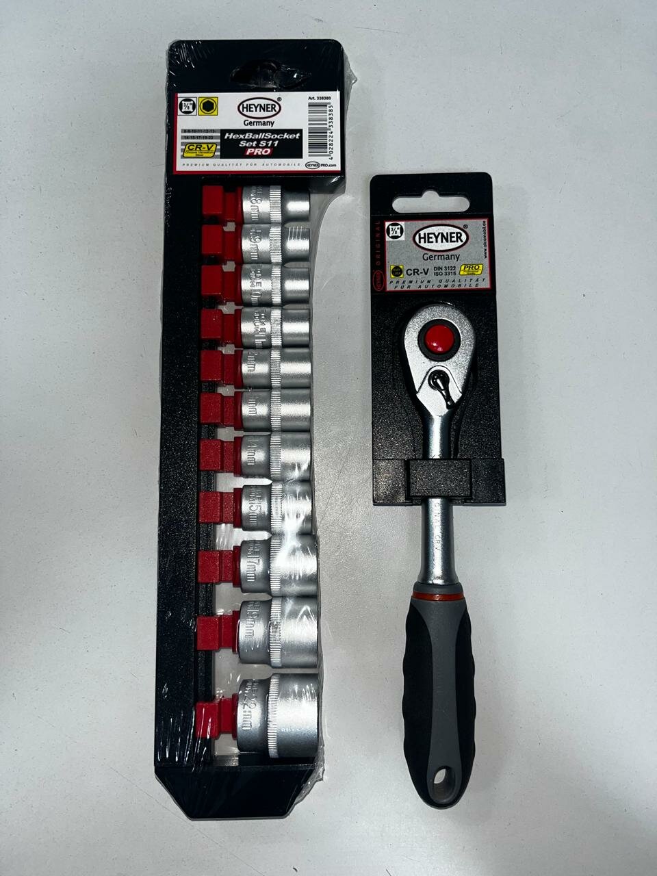 Комплект: трещетка Heyner 3/8 + набор головок