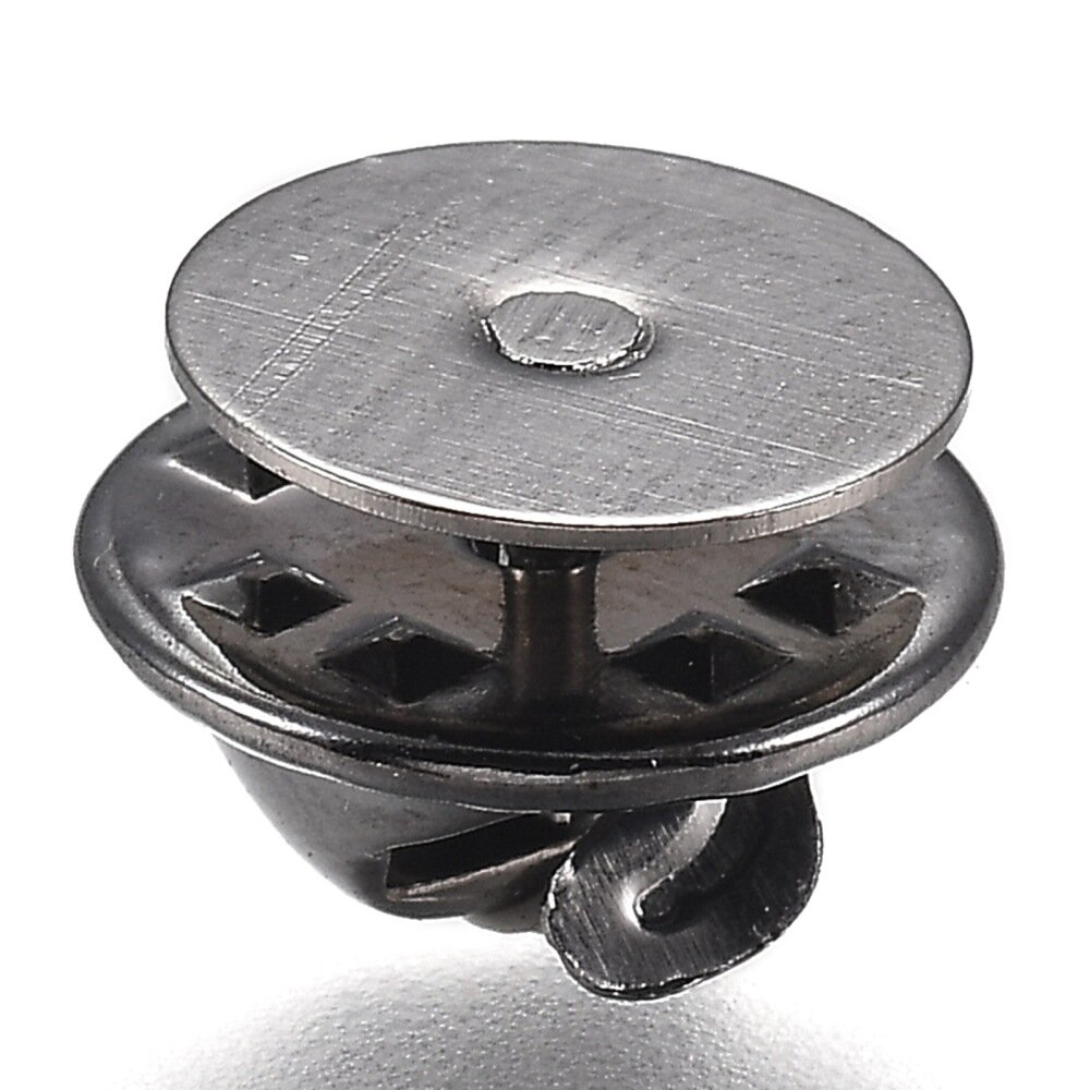 Комплект для значка-броши, основа 10х8мм и застежка цанга-бабочка 11.5х6мм, базовый материал - латунь, воронёная сталь, 5 шт.