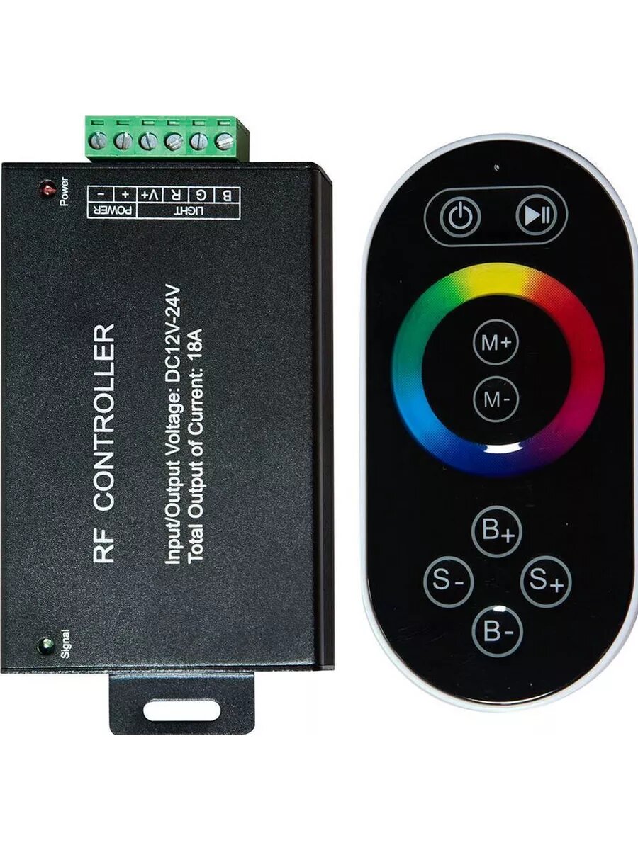 Контроллер для светодиодной ленты с пультом черный