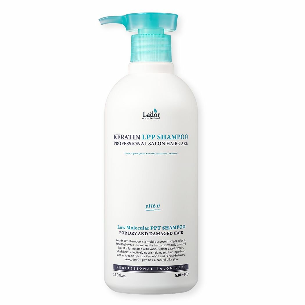 Lador Шампунь для волос кератиновый Keratin LPP Shampoo, 530 мл