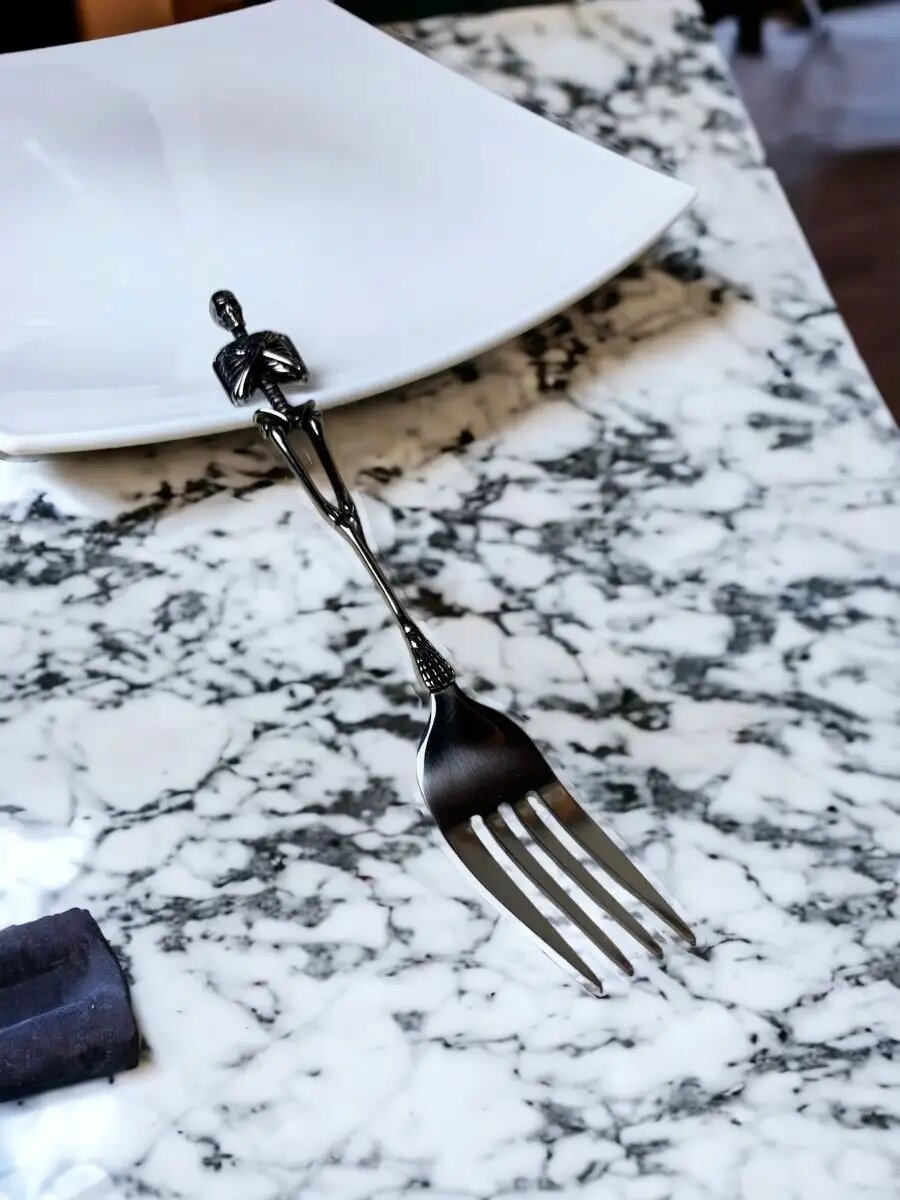 Вилка столовая "Скелет", нержавеющая сталь, 73171, серебристая