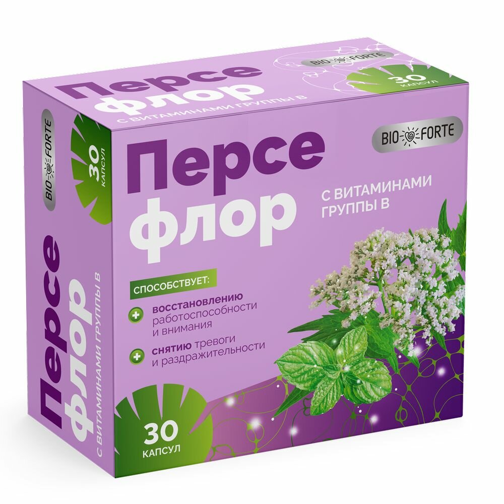 BioForte Персефлор комплекс успокоительные капсулы с витаминами группы B №30