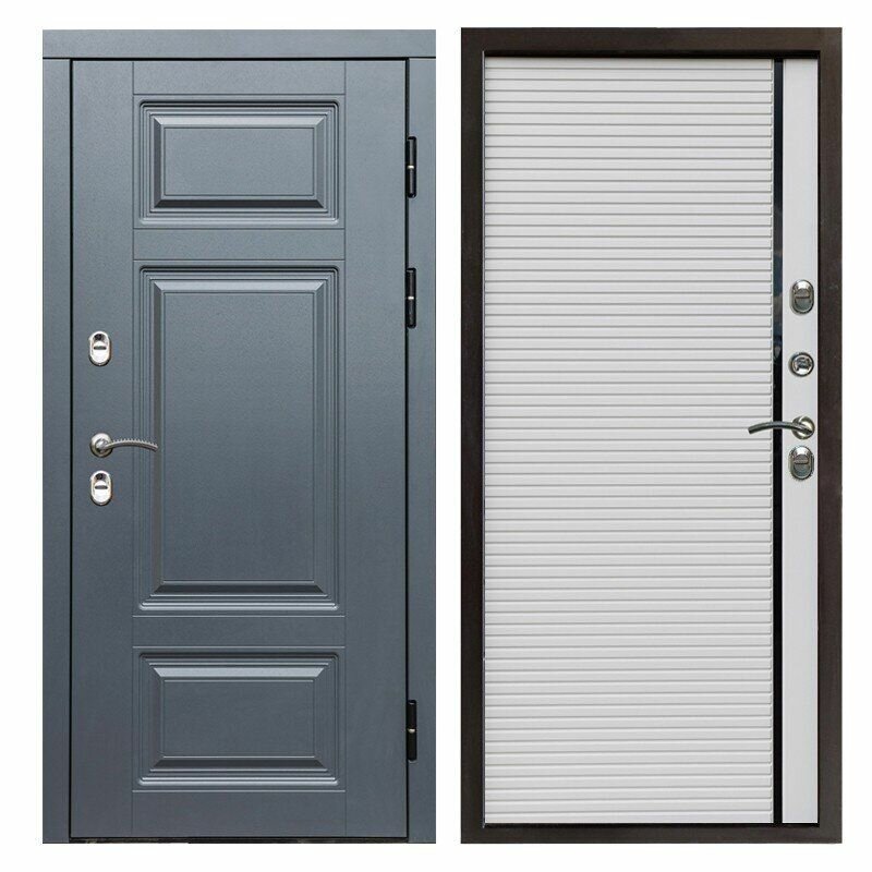 Дверь входная металлическая с терморазрывом Сибирь термо премиум porte white Paputin's Doors 960 х 2050 мм Левая