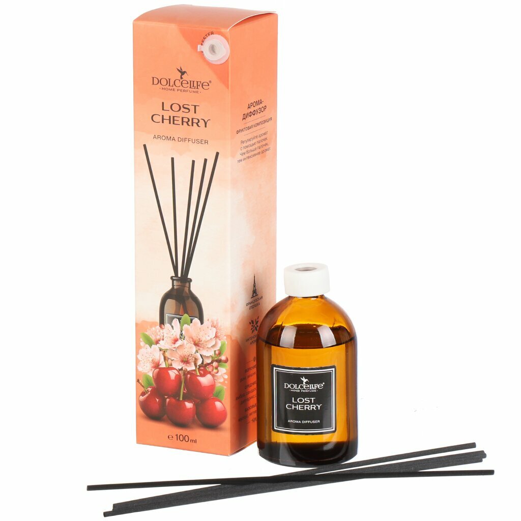 Аромадиффузор Dolce Life Lost Cherry 100 мл, устранение неприятных запахов, для дома и офиса
