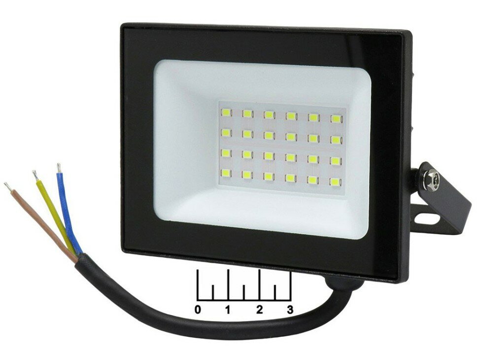 Прожектор светодиодный 220V 30W 24LED 6500K белый холодный INHOME СДО-7 IP65