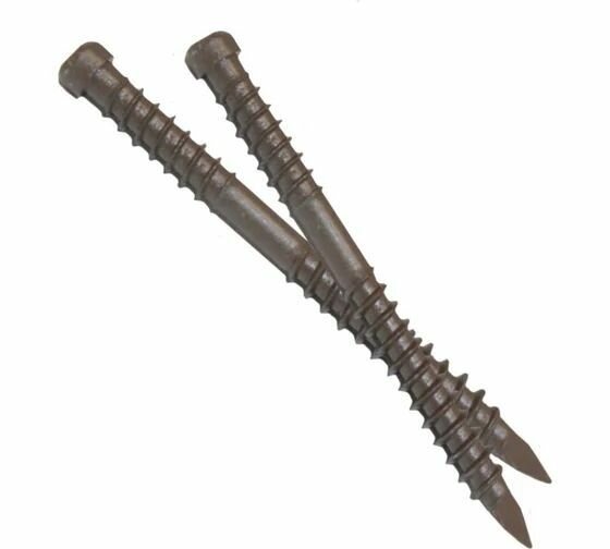 Саморез для террасной доски Гвозdeck потайной, 5,0х80 окрашенный, остроконечный, Torx 15, 300 шт. 20645080ECTXWG1