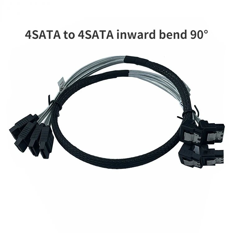 Кабель SATA-SATA 4/6 портов, 7-контактный, 6 Гбит/с 4 ports silver