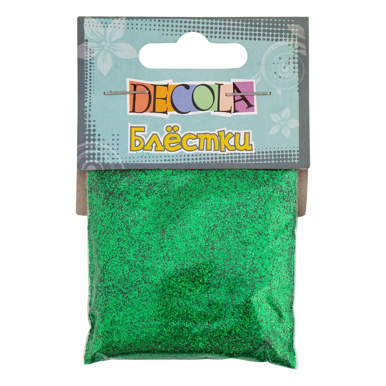 Глиттеры (блестки) декоративные DECOLA 0,3мм зеленый