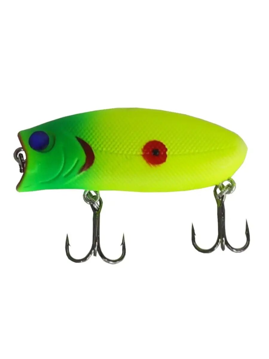 Поппер SHARADO MALAS, для ловли щуки, судака, окуня, жереха, поверхностный, длина 55мм