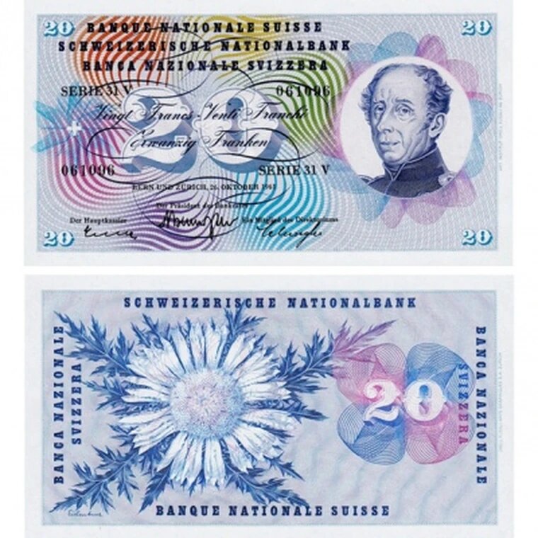 20 франков 1961 Швейцарская Конфедерация, сувенирная копия, банкноты и купюры редкие коллекционные