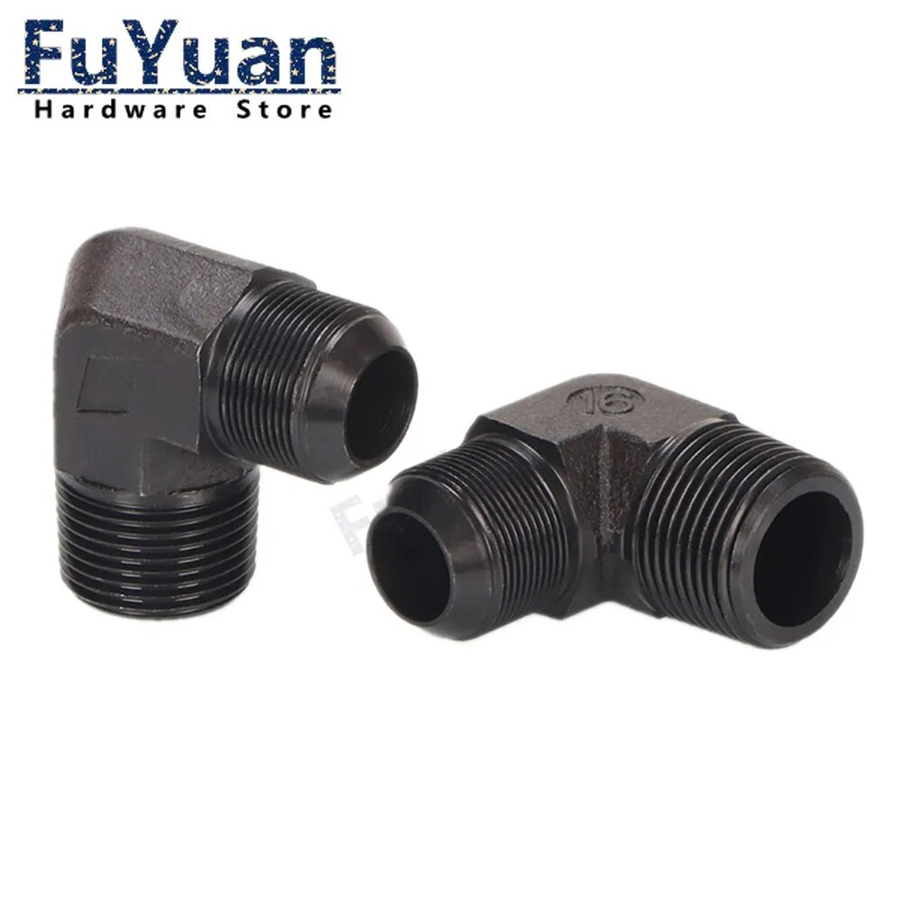 Колено для шланга 90°, углеродистая сталь, BSP 1/8"-1 дюйм, M16 x 1.5 D