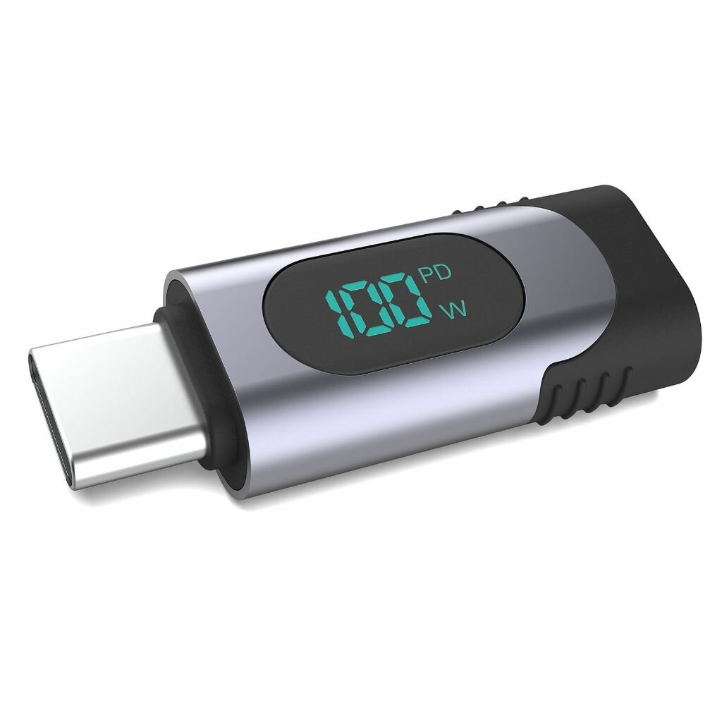 Адаптер USB C папа-мама со светодиодным дисплеем, поддержка быстрой зарядки и передачи данных для мобильных устройств, планшетов, ноутбуков