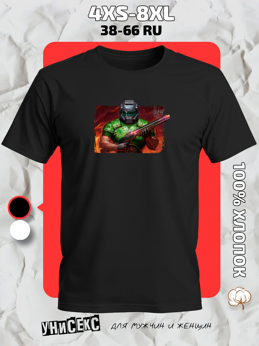 Футболка с принтом игра Doom Дум