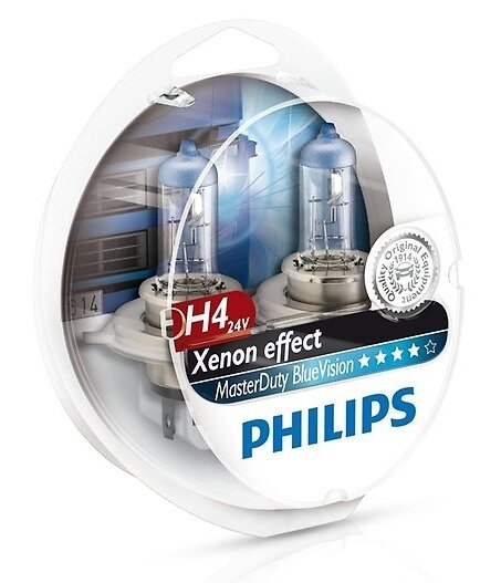 Лампы H4 24V 75/70W P43T Master Duty Blue Vision PHILIPS (2шт.) PHILIPS-13342-MDBVS2