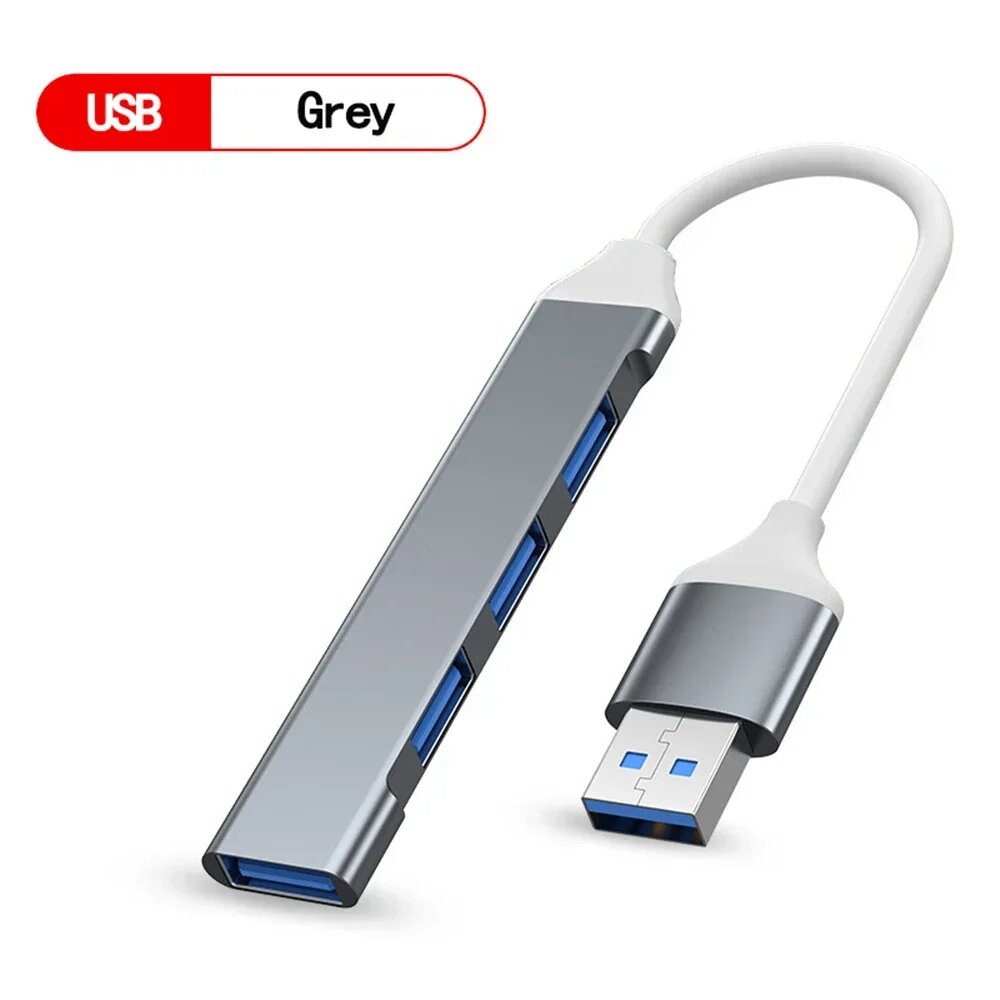 ICANING 4-портовый USB концентратор 3.0 USB White Gray