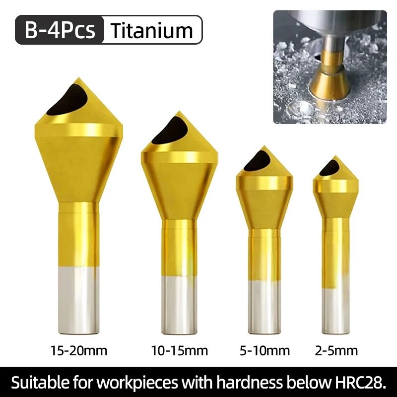 Набор зенкеров Titanium B-4Pcs 2-20мм, HRC28
