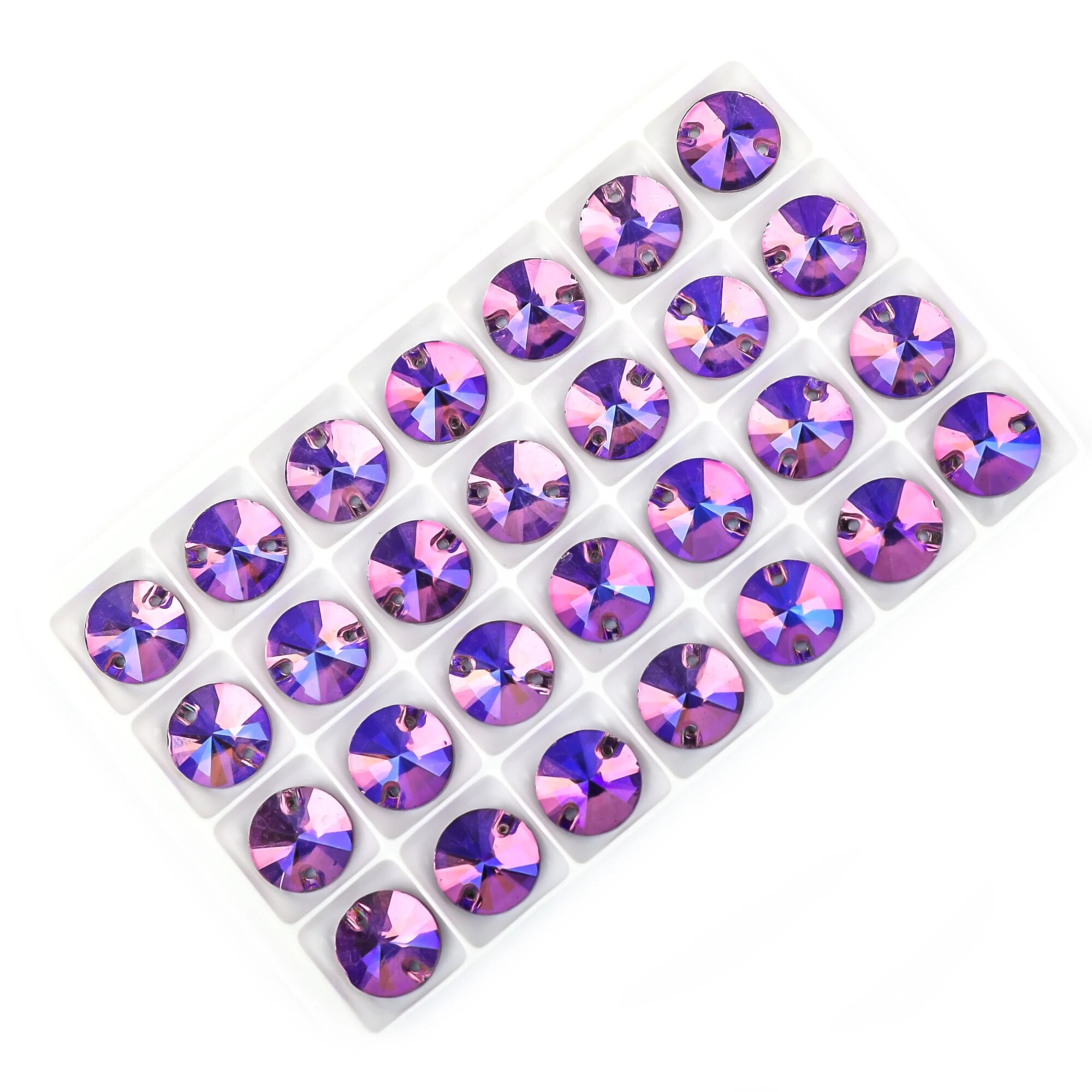Хрустальные стразы AB для рукоделия Фиолетовый, 14mm 28pcs, Amethyst AB