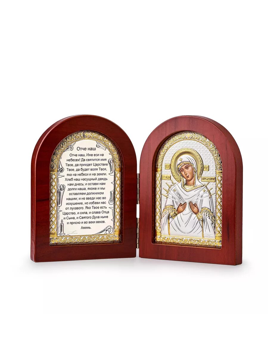 Икона серебряная, греческая Складень, 140x200 мм.