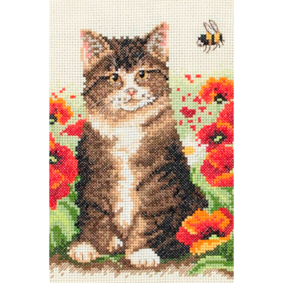 Набор для вышивания Anchor "Cat and Bee" 23*16см, MEZ Венгрия, AK120