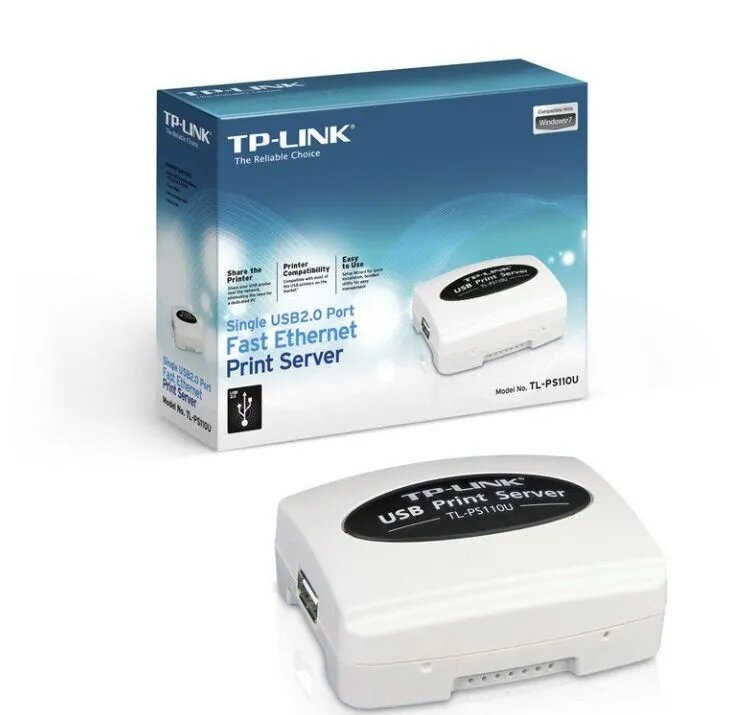 TP-Link TL-PS110U Мини-принтер термотрансферный USB Белый для дома и офиса