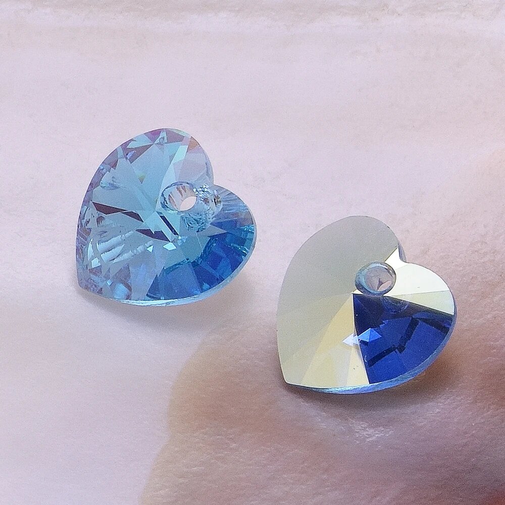 XILION Кулон в форме сердца из кристаллов 14.4X14mm-1piece, Aquamarine 202 AB
