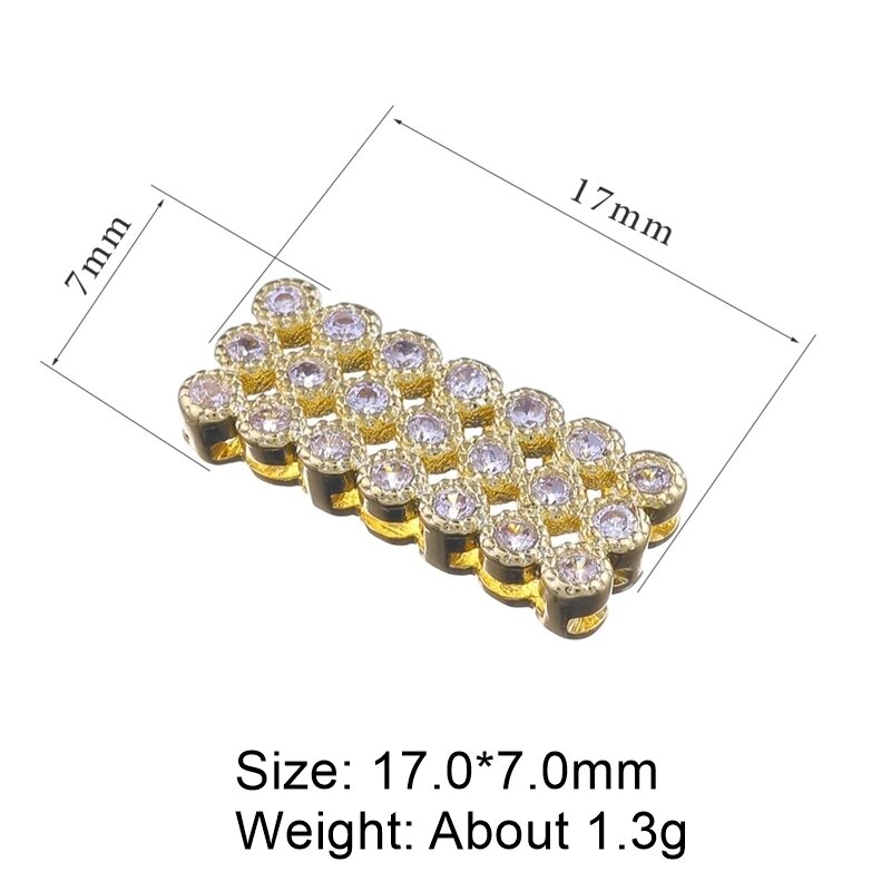 Бусина декоративная медная, 17x7 мм, Gold