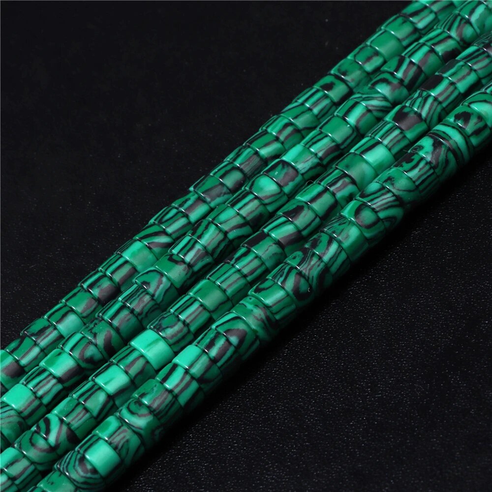 Бусины из камня RISYF 6x3 мм Изумрудный, 6x3mm(54-57pcs), NO.26 Malachite