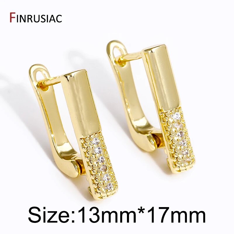 Крючки для сережек FINRUSIAC, 18K позолота, циркон
