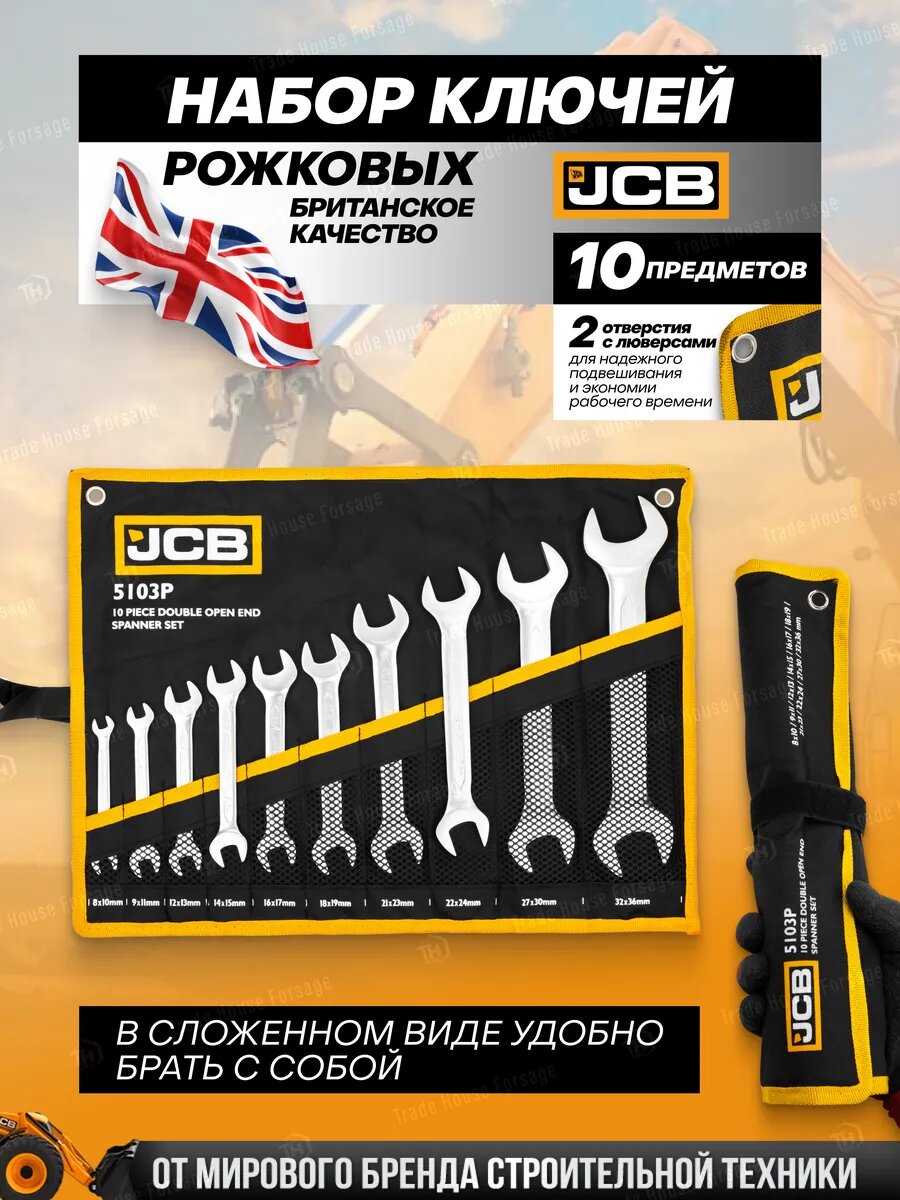 Набор ключей рожковых 10 предметов