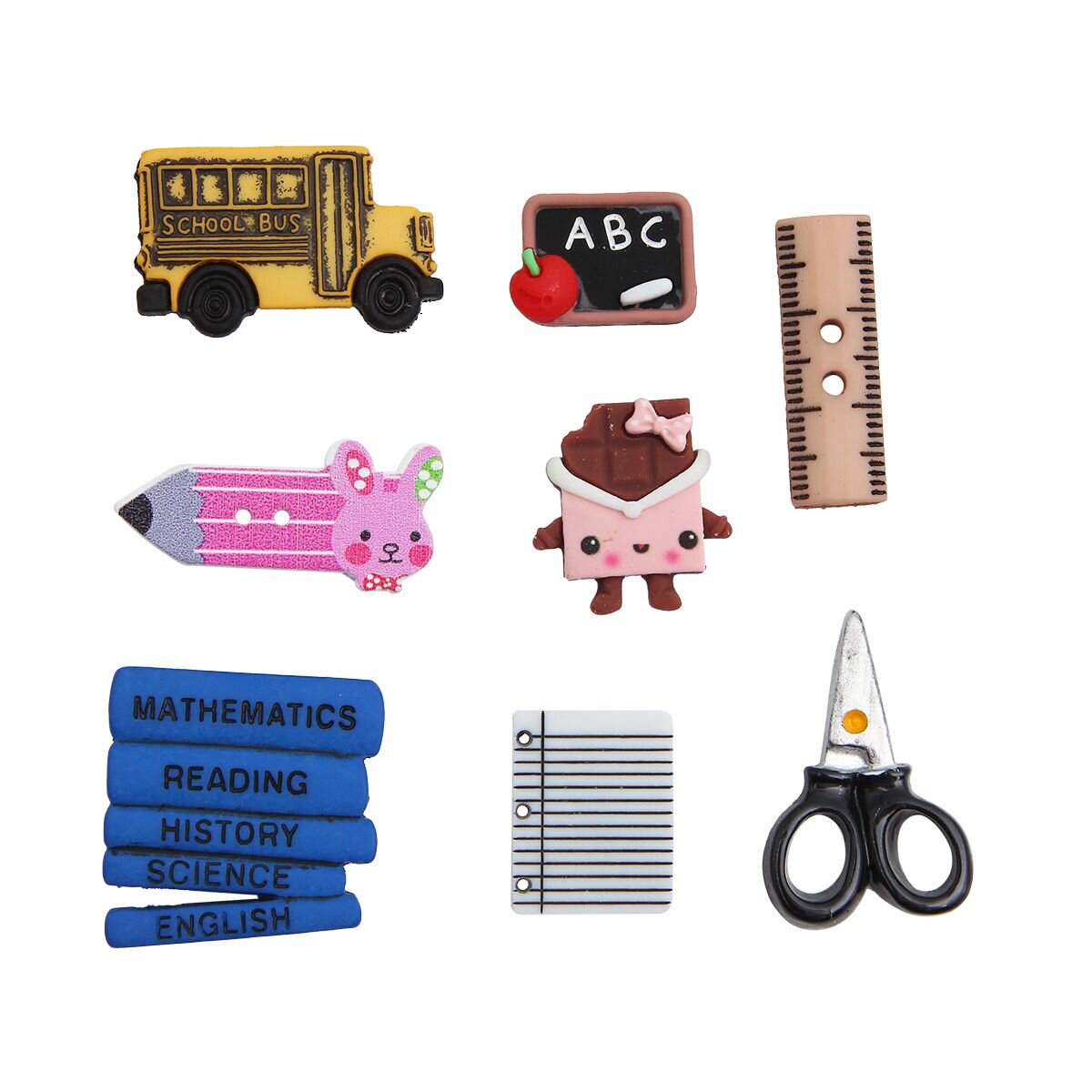 Пуговицы фигурные декоративные Dress It Up 'Пенал', пластик, 9 шт