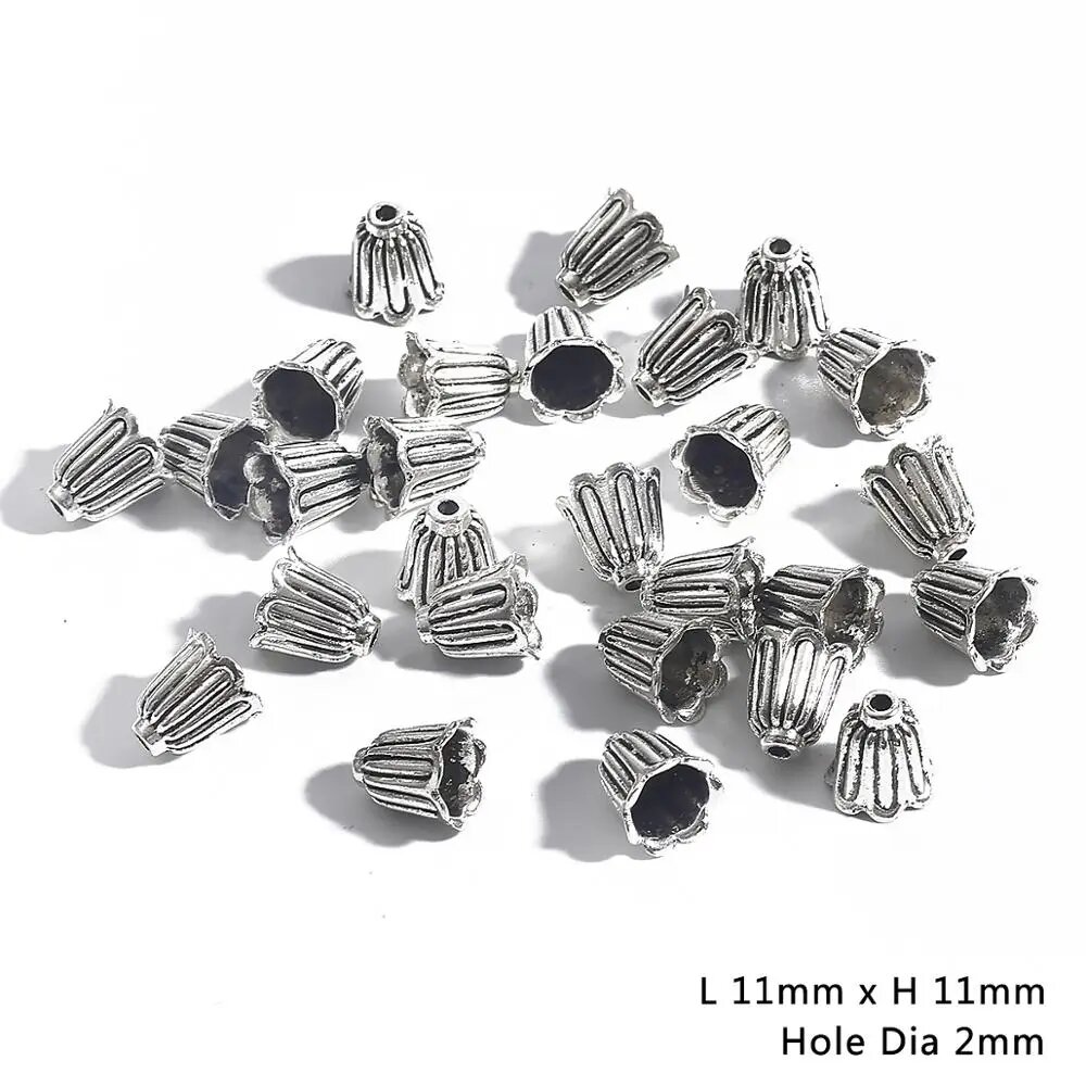 Серебряные бусины 11x11 мм, отверстие 2 мм, silver 02