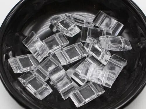 100 прозрачных акриловых квадратных бусин 18x9 мм прозрачный