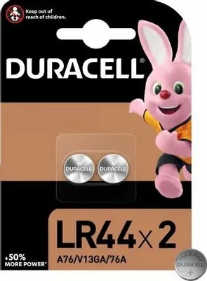 Duracell батарейка LR44 2 шт.